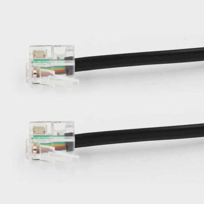 China RJ11 Telephone Extension Cable 10ft 20ft 30ft with Copper Conductors for Landline Phones and Modems for sale
