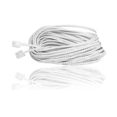 China RJ11 Telephone Extension Cable 4-Wire Flat for DSL Modem Security Systems 1m-15m Length Options for sale