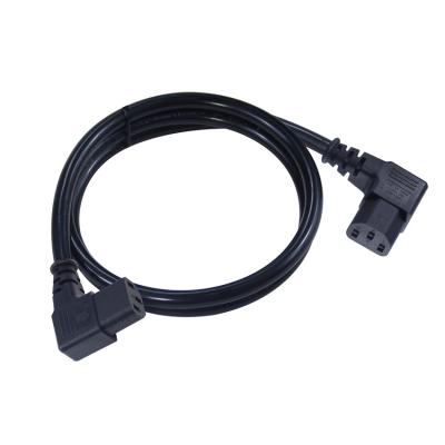 China Right Angle C13 to C13 Power Extension Cord 10A 250V for PDU Server Rack for sale