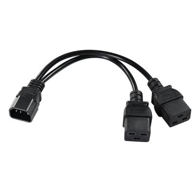 China IEC 60320 C14 to Dual C19 Y Power Splitter Cable 15A 250V for PDU Server Rack Data Center for sale