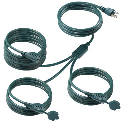 China NEMA 5-15P to 3-Way US Outlet Splitter Power Extension Cord 125V 15A Heavy Duty for sale