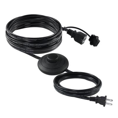 China NEMA 1-15P Foot Pedal Extension Cord 125V 10A for Lamps and Desk Lights for sale