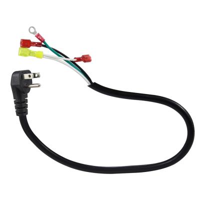 China Right Angle NEMA 5-15P to Spade Ring Terminal Power Cable 14AWG 125V 10A 1.5m for sale