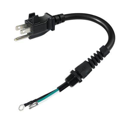 China NEMA 5-15P to Open End Power Cord 14AWG 125V with Cable Clip for sale