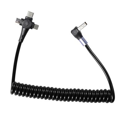 China Braided Nylon Fast USB C 3.0 Type C Cable 3-in-1 Coiled Charging for sale