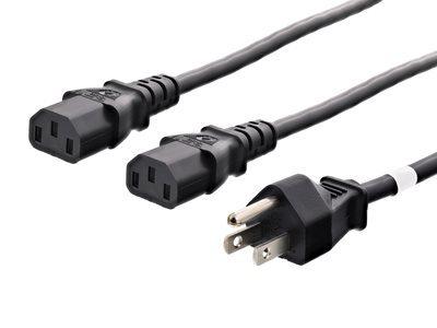 China 16 AWG 10 FT Y Splitter Power Cord C13 for Computers Monitors UL Listed 125V 13A for sale