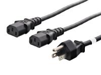 China 10FT NEMA 5-15P to Dual C13 Y Splitter Power Cord 18AWG 13A 125V for sale