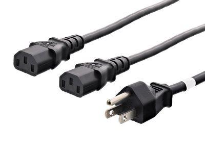 China 10FT NEMA 5-15P to Dual C13 Y Splitter Power Cord 18AWG 13A 125V for sale