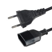 China EU 2-Pin Extension Cord 1.2M Black PVC Power Cable for sale