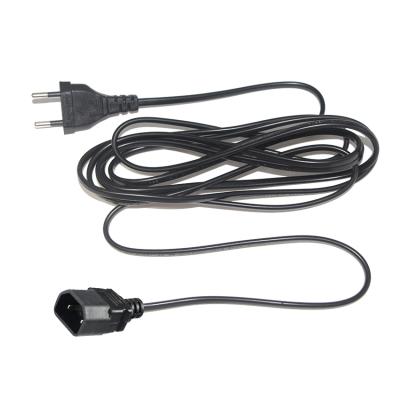 China EU Plug to IEC C18 Power Cord 2-Pin 250V 2.5A Black 1.2m for sale
