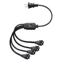 China NEMA 1-15P Flat Plug Power Splitter 4 Outlet 125V 15A 16AWG for sale