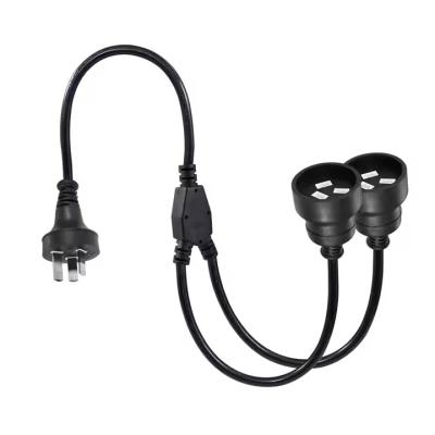 China AU Plug to Dual AUS Socket Power Splitter Cord 10A 250V SAA Certified for sale