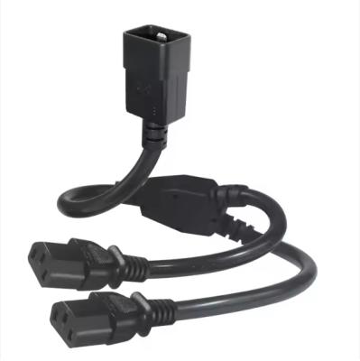 China C20 to Dual C13 Power Splitter Cable 250V 15A IEC 60320 Extension Cord for PDU Data Center Server for sale