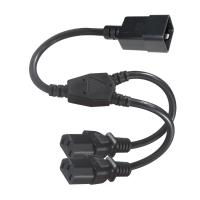 China C20 to 2xC13 Y-Splitter Power Cord 15A 250V 12AWG Heavy Duty PDU Cable for sale