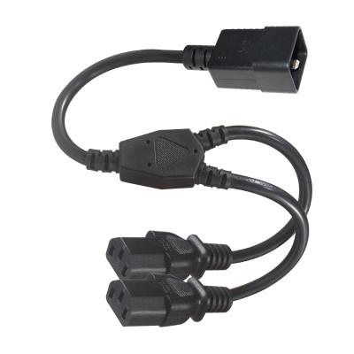 China C20 to 2xC13 Y-Splitter Power Cord 15A 250V 12AWG Heavy Duty PDU Cable for sale