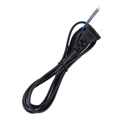 China NEMA 1-15P 2-Prong Unpolarized Plug to Stripped Tinned Ends Power Cord 18AWG 125V for sale