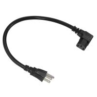China 16AWG SJT Black NEMA 5-15P to Right Angle C13 Power Cord 13A 125V for sale