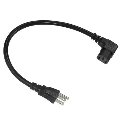 China 16AWG SJT Black NEMA 5-15P to Right Angle C13 Power Cord 13A 125V for sale