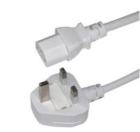 China H05VV-F 0.75mm² UK to C13 Power Cord 5A Fuse 250V Gray for sale