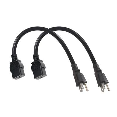 China NEMA 5-15P to IEC C19 Power Cord 14AWG 15A 125V for Server PDU for sale