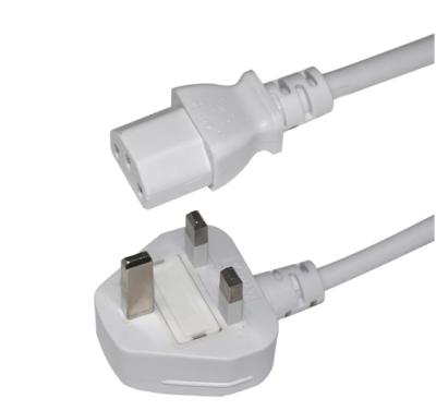 China UK 3-Pin to IEC C13 Power Cord 1.8m H05VVF 0.75mm² BS 1363 Plug for PC Monitor for sale
