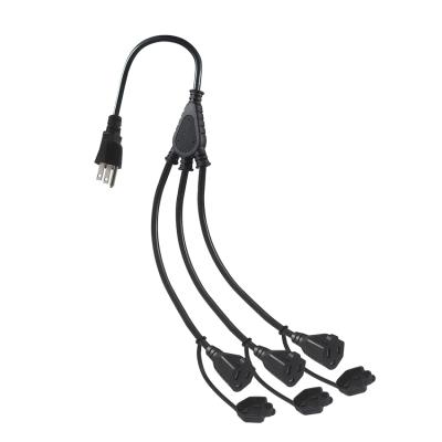 China NEMA 5-15P to 3-Way 5-15R Power Splitter SJTW 16AWG 13A 125V for sale