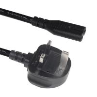China UK 3-Pin to C7 Power Cord 13A Fuse 1.8m Black Figure 8 Cable for sale