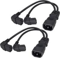 China C14 to Dual Right Angle C13 Power Splitter Cable 16AWG 10A 250V for PDU Server Rack for sale
