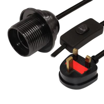 China UK Plug E26 Bulb Socket Converter 250V 10A with 303 Rocker Switch for Indoor Lighting for sale