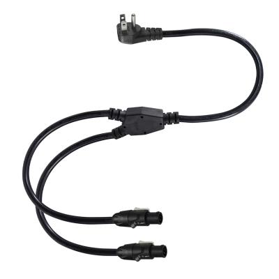 China 14AWG NEMA 5-15P to Dual PowerCON Y-Splitter Cable 125V 10A for sale