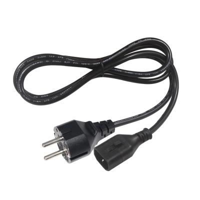 China VDE H05VV-F 3G1.0mm² Schuko to C14 Power Cord 10A 250V for Server UPS for sale