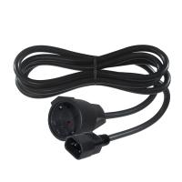 China VDE CE Approved IEC C14 to Schuko Adapter Cable H05VV-F 3G1.0mm² 10A 250V for sale