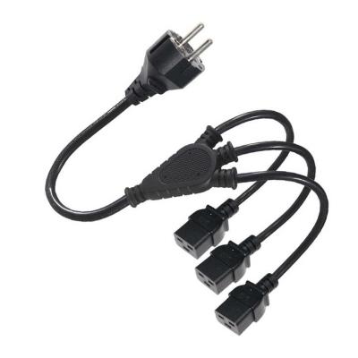 China CEE 7/7 to Triple C19 Power Splitter Cable 16A 250V for Server Rack PDU for sale