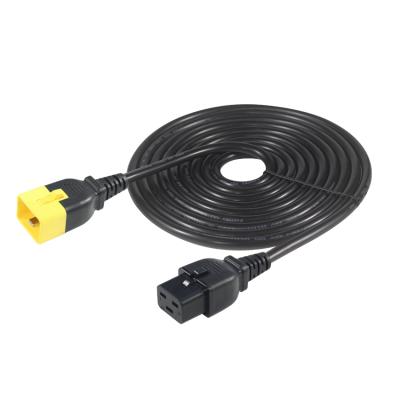 China IEC C20 to C19 Power Cord 14 AWG 250V 16A Heavy Duty Black PVC for Server Rack UPS Data Center for sale