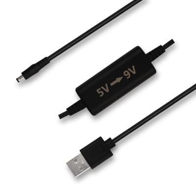 China USB to 9V DC Converter Cable 5V to 9V Step Up Power Cord 24AWG 800mA for Router Speaker Modem for sale