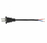 China NEMA 1-15P Power Cord 10A 125V SPT-2 18AWG 2-Prong AC Extension Cable with Stripped Wire Ends for Lamps Fans for sale