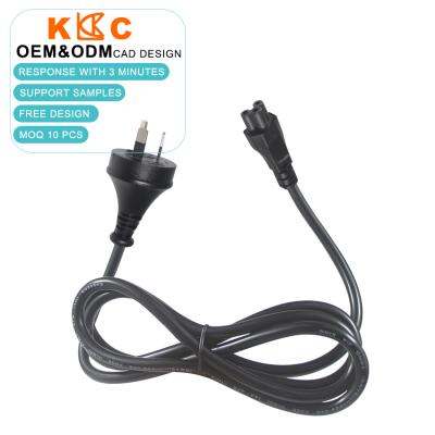 China SAA Certified AU 3-Pin Plug to IEC C5 Power Cord 10A 250V 1.8m Black for sale
