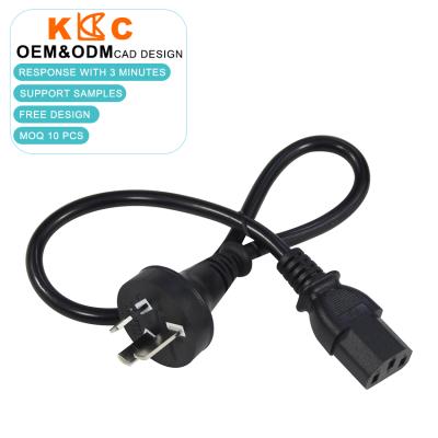 China SAA Certified AU 3 Pin Plug to IEC C13 Power Cord 1.8m 220-240V Black for sale