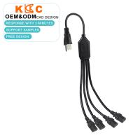 China NEMA 5-15P to 4-Port IEC C13 Power Splitter Cable 125V 10A 16 AWG for Servers and Computers for sale