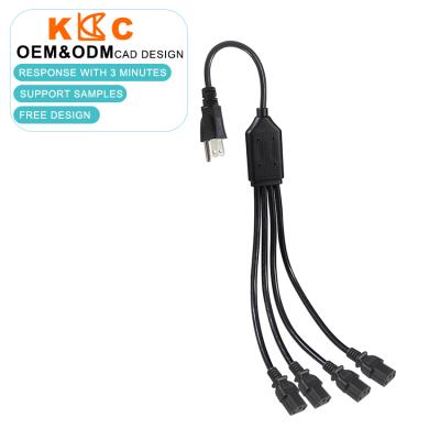 China NEMA 5-15P to 4-Port IEC C13 Power Splitter Cable 125V 10A 16 AWG for Servers and Computers for sale