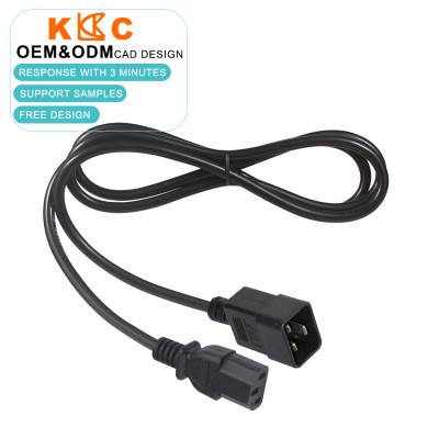 China IEC C13 to C20 Power Extension Cord 14 AWG 15A 250V for Server Rack PDU Jumper Cable Black for sale