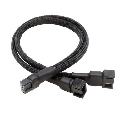 China 4-Pin PWM Fan Splitter Cable 300mm Braided Mesh Sleeve for PC Cooling for sale