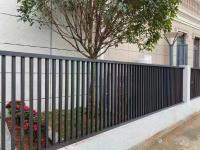 China Black Pressed Spear Top Steel Fence , Galvanized Security Picket Fence for sale