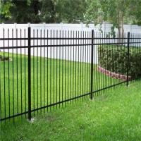 China 6ft Tall Black Decorative Tubular Steel Fence Metal Outdoor Garden Fence for sale
