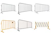 China Heavy Duty 8.5 Ft Portable Road Metal Steel Galvanized Tube Crowd Control Security Barrier for sale