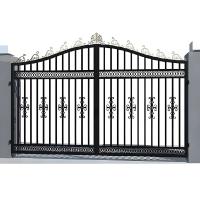 China Powder Coated Tubular Steel Fence Pedestrian Double Swing Gate for sale