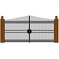 China Simple Atmosphere Of High Class Gate Fence Tubular Steel 2.5M*2M Iron gate for sale