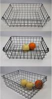 China Black Storage Metal Wire Mesh Basket For Fruit Vegetables With Handle for sale