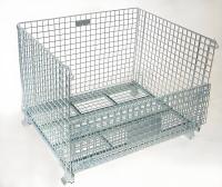 China 1000x1200mm Metal Steel Storage Welded Wire Mesh Pallet Cage Foldable Cage Container for sale