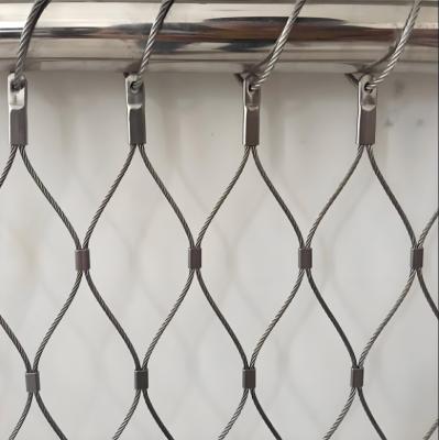China 7x19cm Hole SS316 Flexible Stainless Steel Wire Rope Mesh For Aviary for sale
